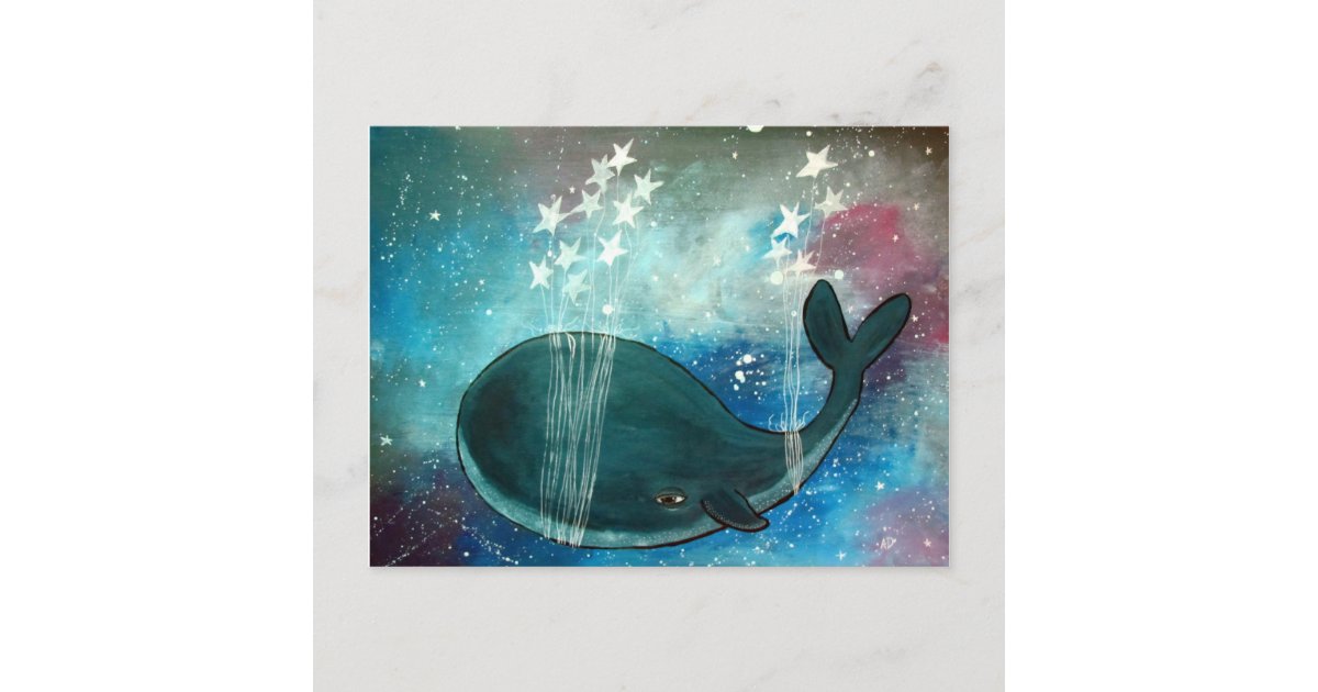 Whale Art Whimsical Postcard Cute Artwork | Zazzle