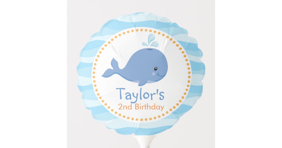 Whale Birthday Party Balloon - Personalized | Zazzle