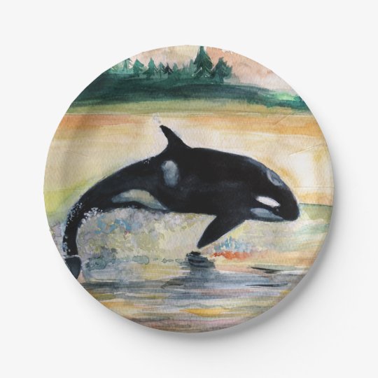 Whale Jumping Orca Custom Paper Plates 7 in | Zazzle.com
