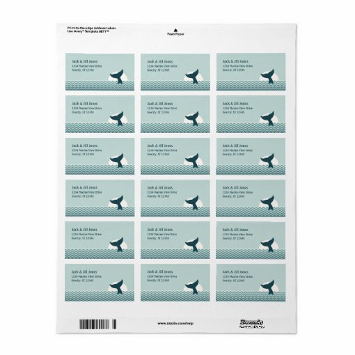 Whale Tail Address Label | Zazzle