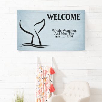 Whale Tail Blue Banner | Zazzle