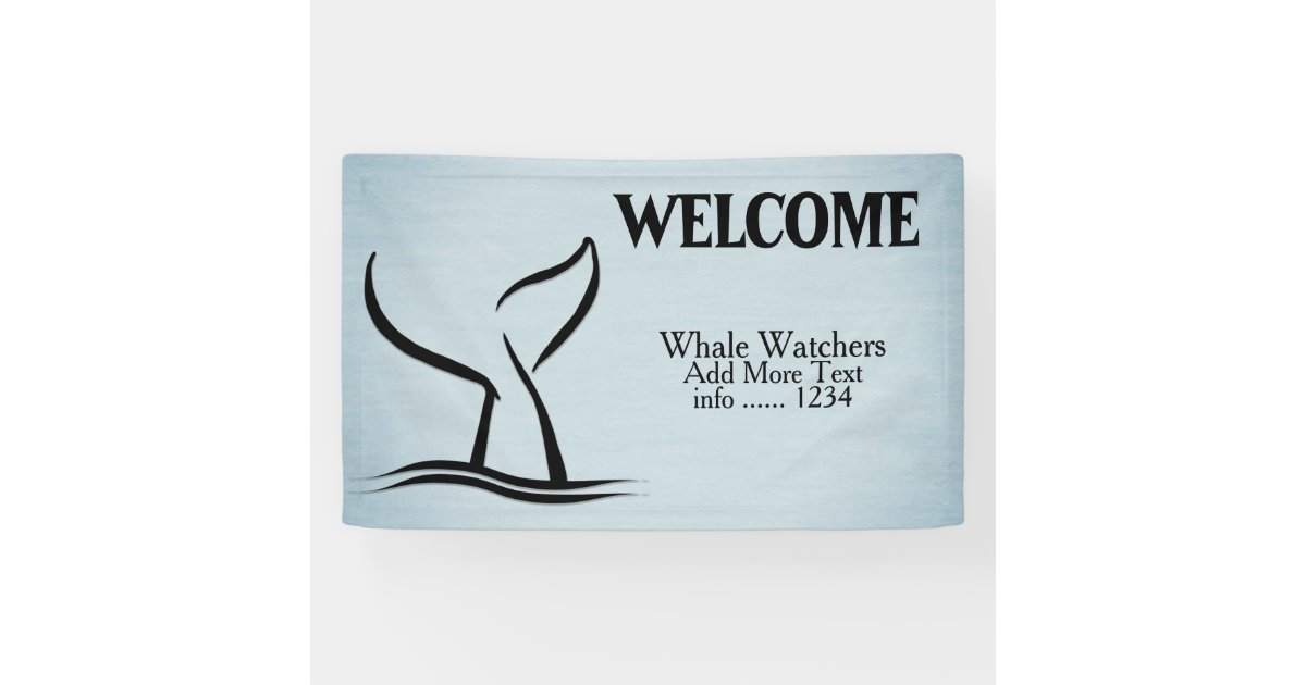 Whale Tail Blue Banner | Zazzle