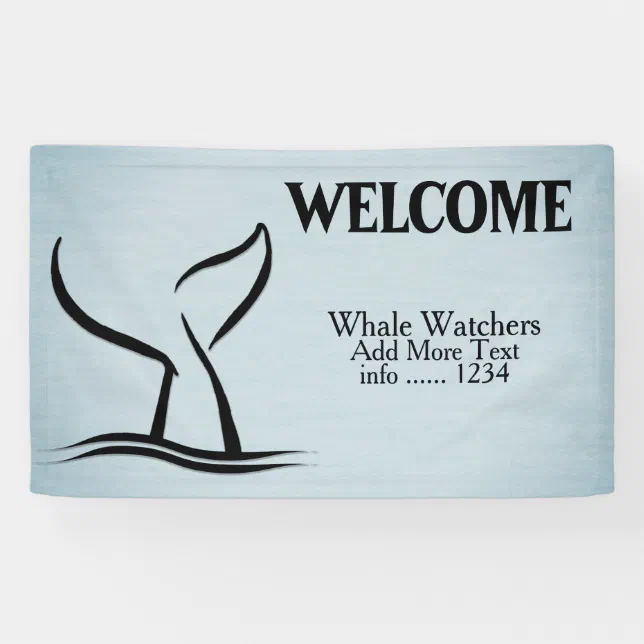 Whale Tail Blue Banner | Zazzle