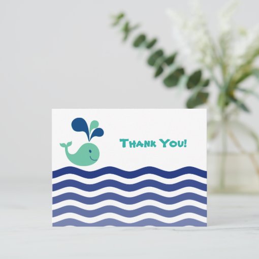 Whale Thank You Postcard | Zazzle