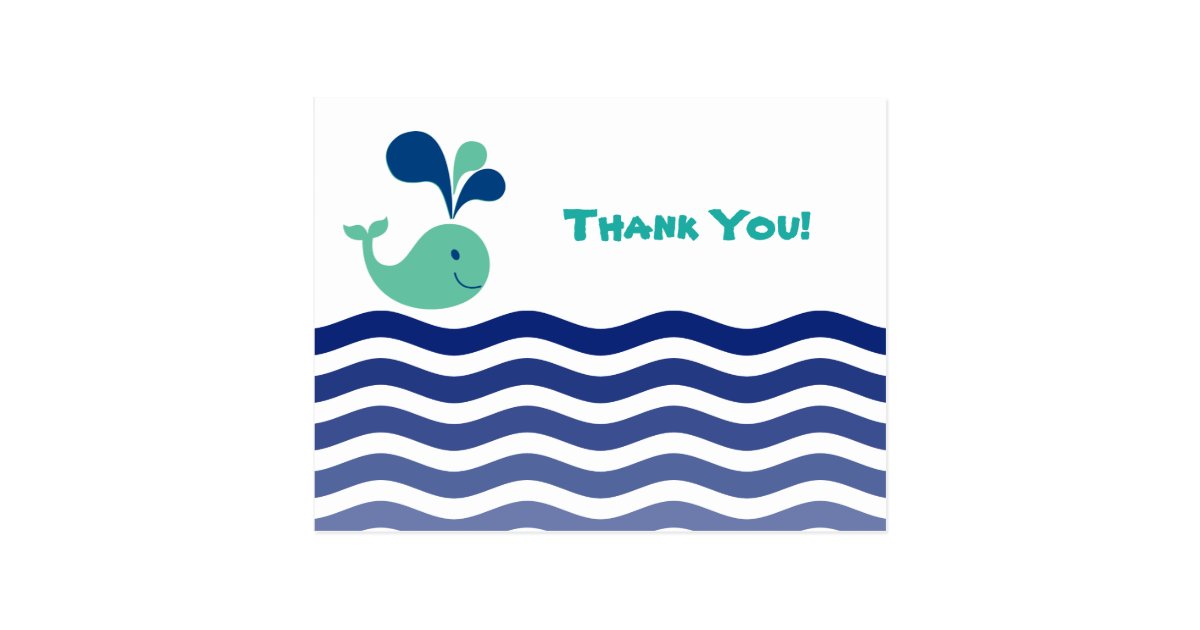 Whale Thank You Postcard | Zazzle.com