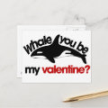 Whale you be my Valentine Holiday Postcard | Zazzle