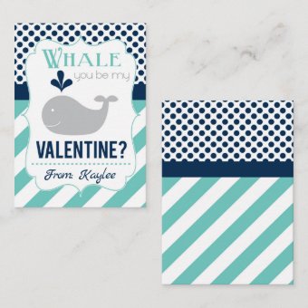 Whale You Be My Valentine Note Card | Zazzle
