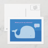 "Whale you be my Valentine" Post Card | Zazzle
