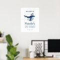 Whales Nautical Under the Sea Baby Shower Welcome Poster | Zazzle