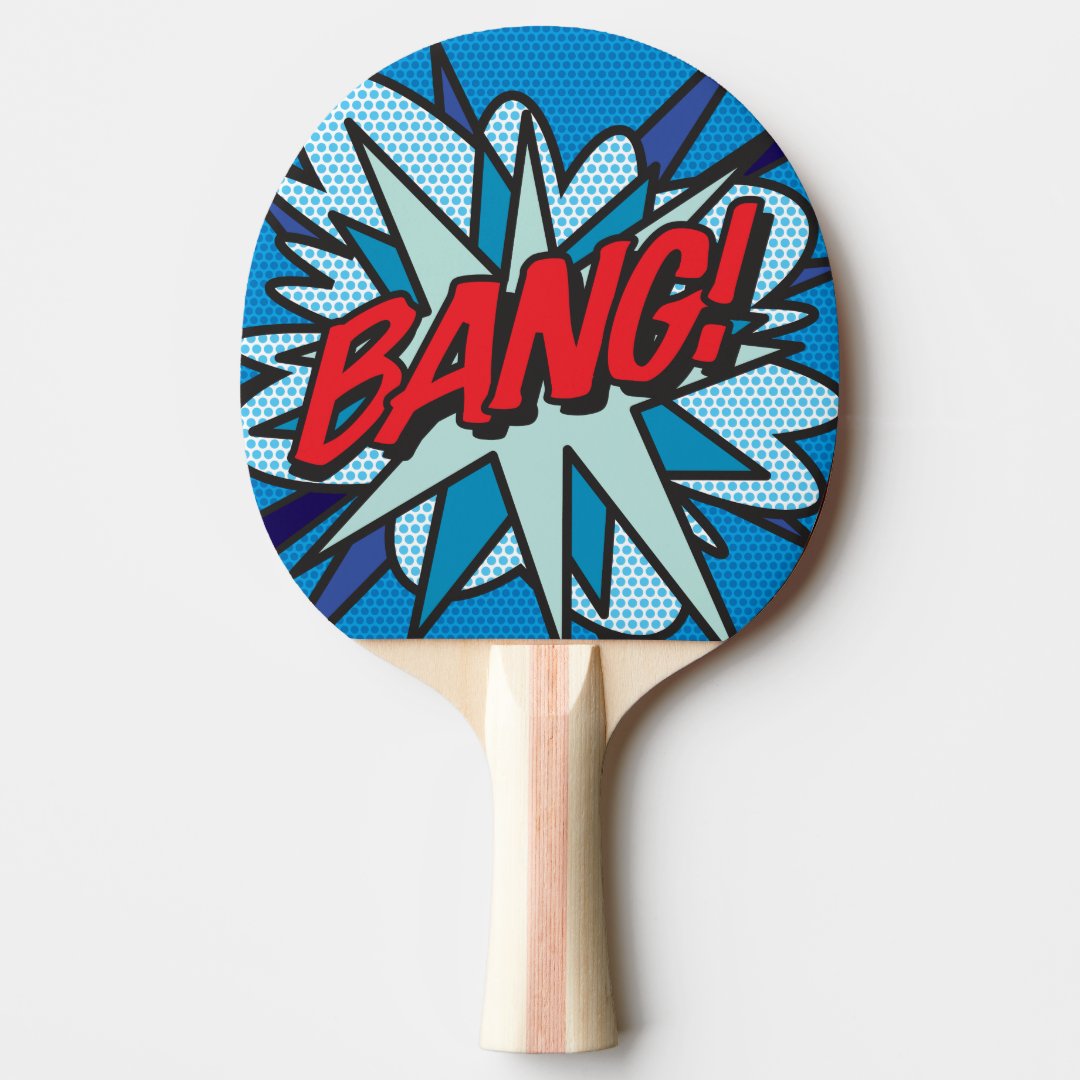 WHAM BANG Fun Retro Comic Book Pop Art Ping Pong Paddle | Zazzle