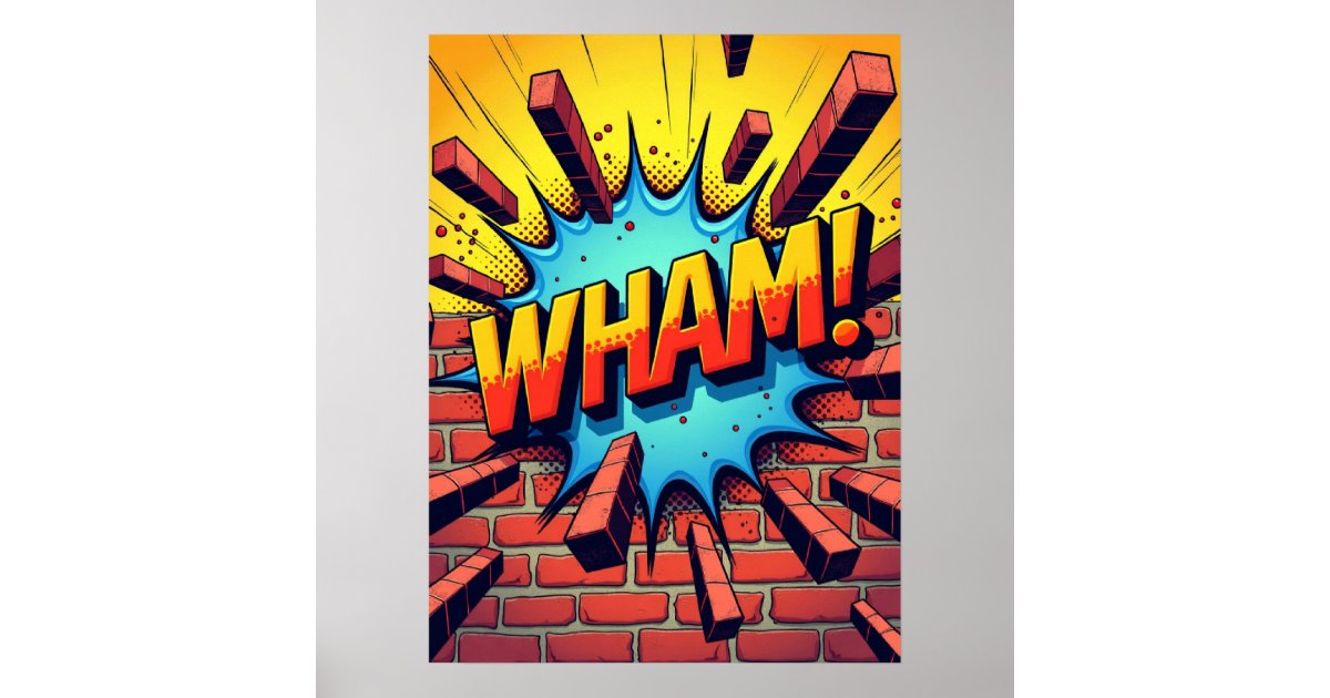 WHAM! Pop Art Comic Style Poster | Zazzle