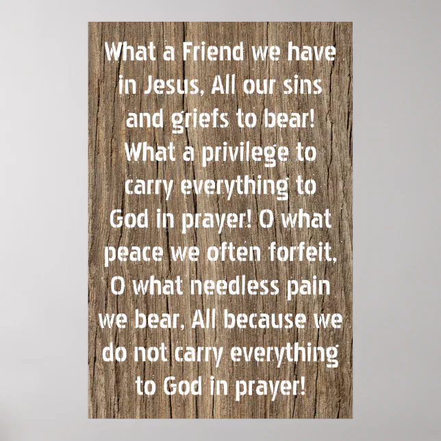 What a friend we have in Jesus Hymn Poster | Zazzle