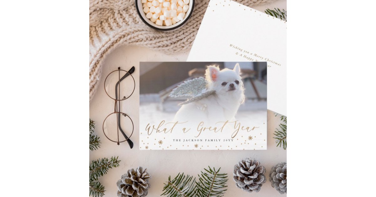 What a Great Year | Modern Photo Holiday Card | Zazzle