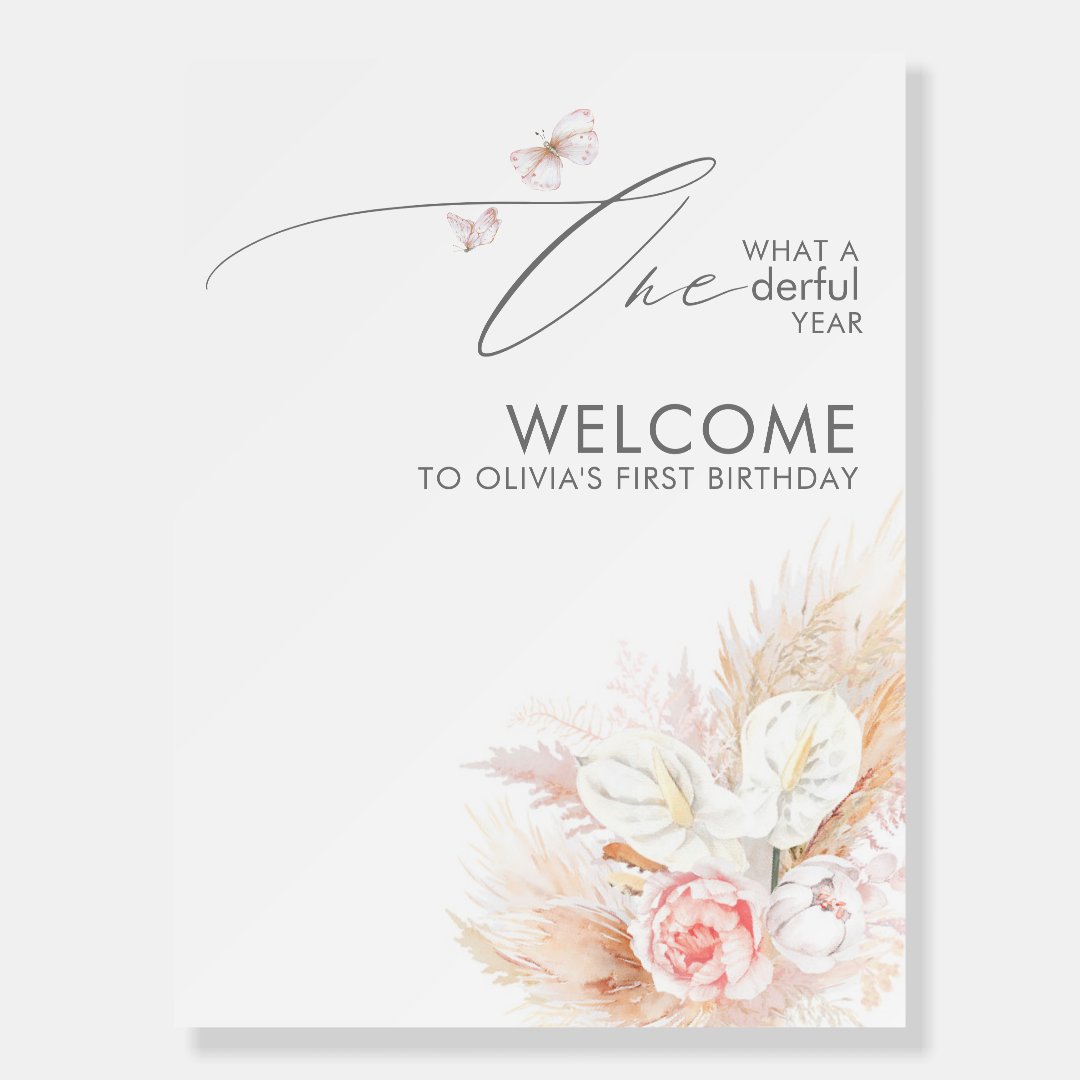What a Onederful Year First Birthday Welcome Foam Board | Zazzle