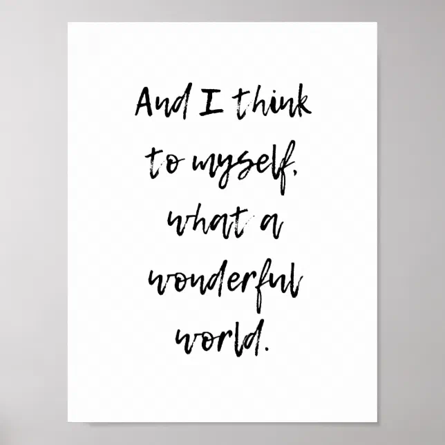 What a Wonderful World Poster | Zazzle