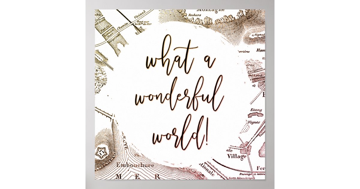 What A Wonderful World Vintage Travel Map Poster | Zazzle