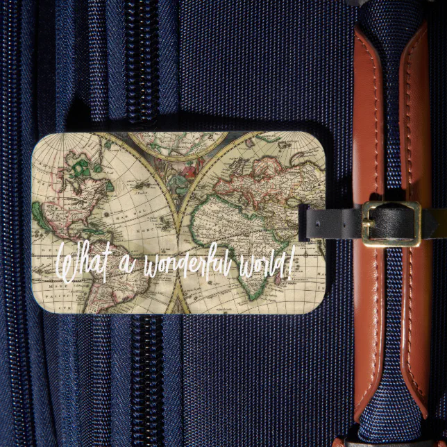 What a wonderful world! Vintage World Map Luggage Tag | Zazzle
