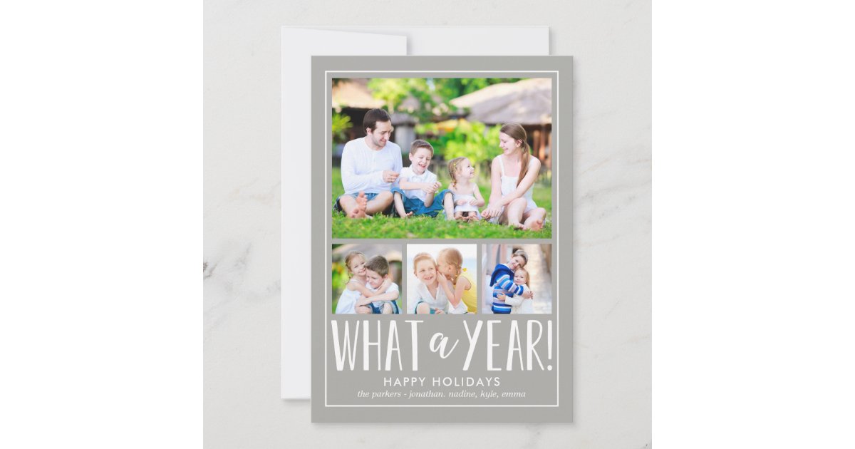 What A Year EDITABLE COLOR Holiday Photo Card | Zazzle