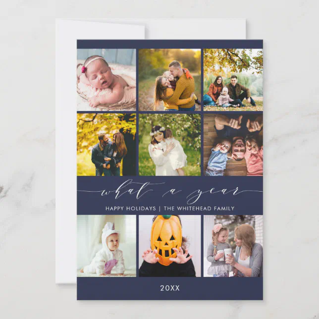 What a Year | Navy Review Happy Holidays Photos Holiday Card | Zazzle