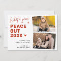 What A Year Peace Out Christmas 2 Photo Holiday Card | Zazzle
