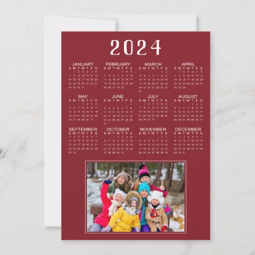 What A Year Photo Collage Captions 2024 Calendar Holiday Card | Zazzle