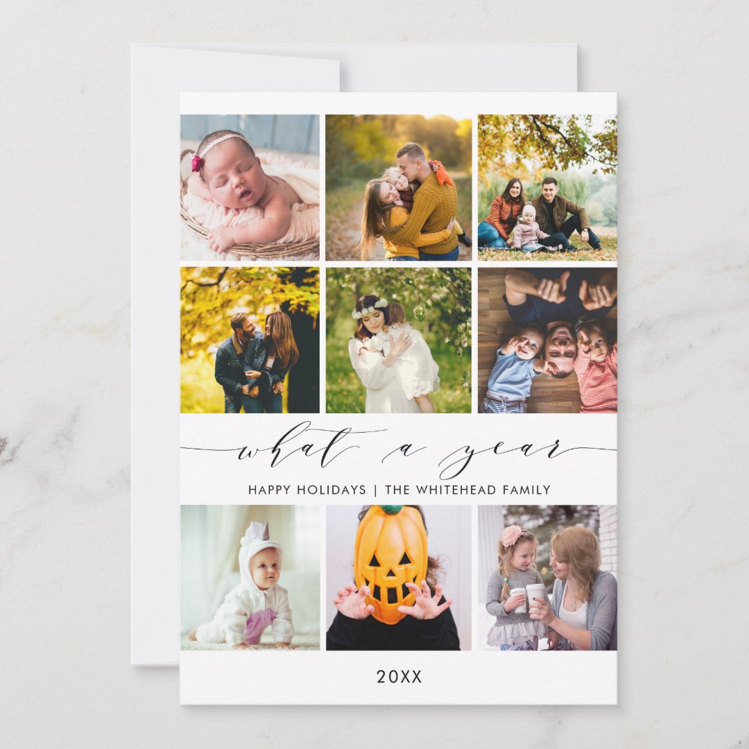 What a Year | Year in Review Happy Holidays Photos Holiday Card | Zazzle