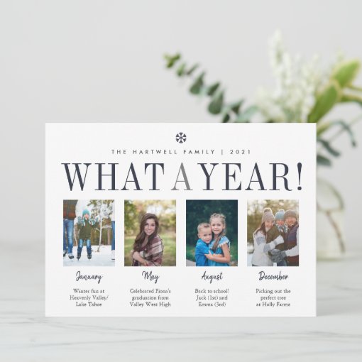 What a Year | Year in Review Photo Collage Holiday Card | Zazzle