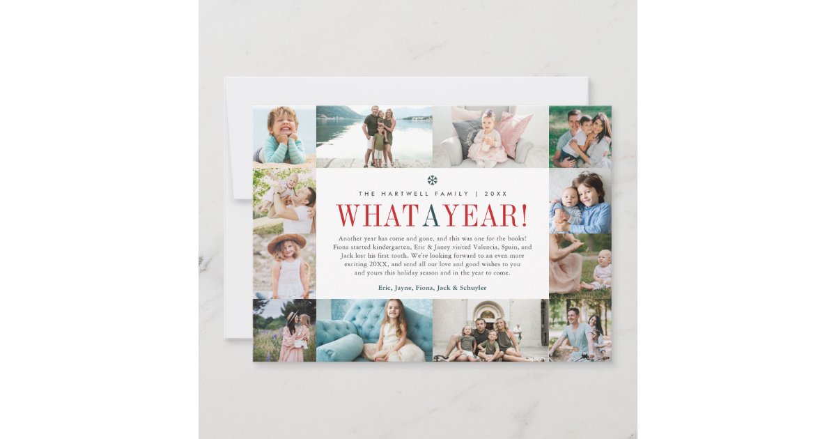 What a Year | Year in Review Photo Collage Holiday Card | Zazzle.com