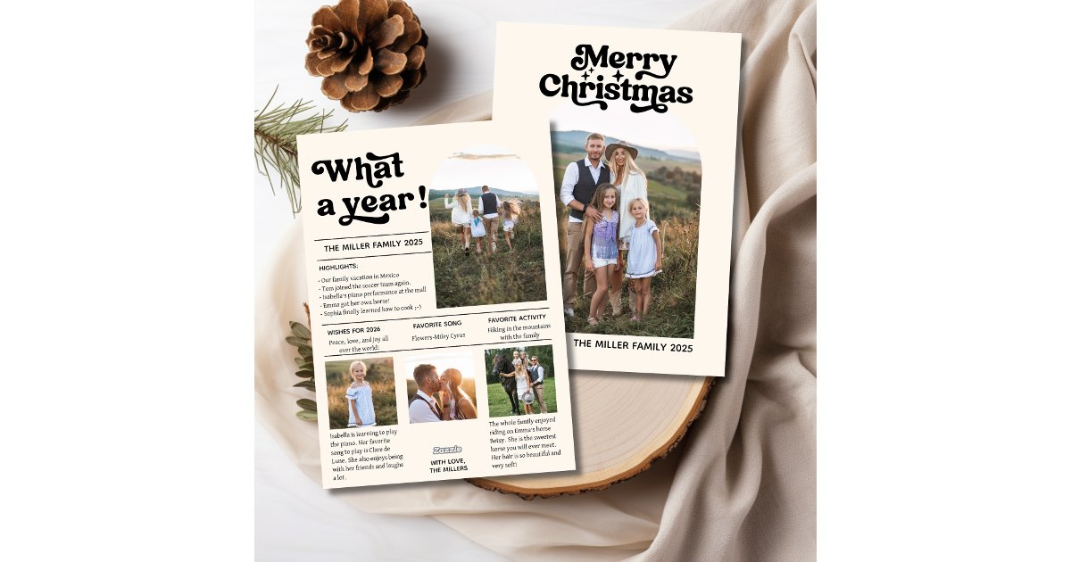 What a Year | Year in Review Photo Collage Holiday Card | Zazzle