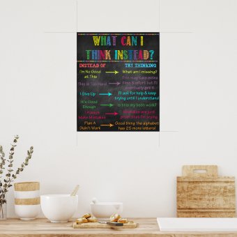WHAT CAN I THINK INSTEAD? Classroom Poster | Zazzle