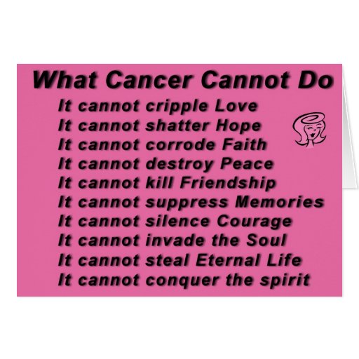 what cancer cannot do card | Zazzle