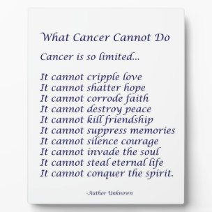 What Cancer Cannot Do Poem Fabric Print Material | Zazzle