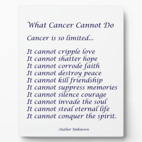 What Cancer Cannot Do Poem Fabric Print Material | Zazzle