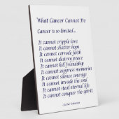 What Cancer Cannot Do Inspirational Poem Plaque | Zazzle