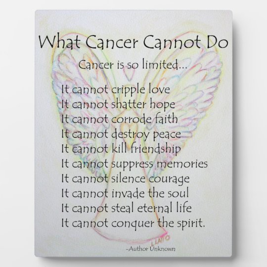 What Cancer Cannot Do Poem Angel Painting Plaque | Zazzle.com