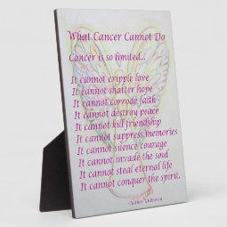 What Cancer Cannot Do Poem Angel Painting Plaque | Zazzle