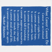 What Cancer Cannot Do Poem Blue Chemo Blanket | Zazzle