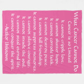What Cancer Cannot Do Poem Pink Chemo Blanket | Zazzle