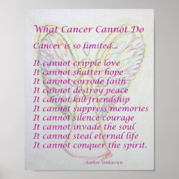 What Cancer Cannot Do Poem Poster Print | Zazzle