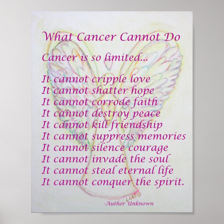 What Cancer Cannot Do Poem Poster Print | Zazzle