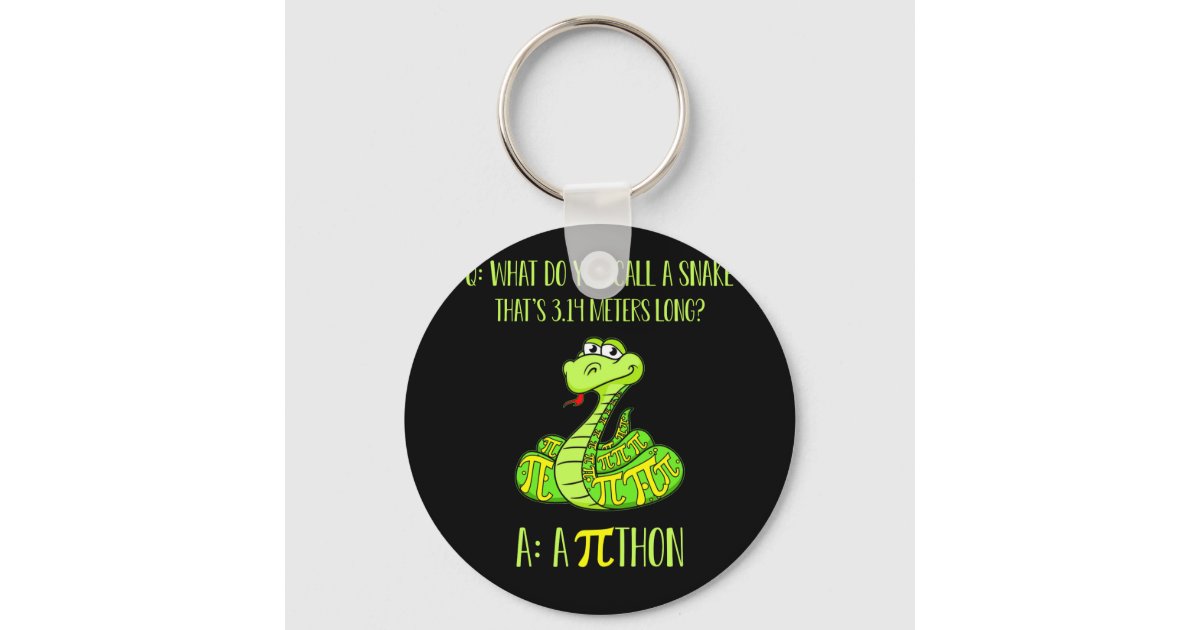 What Do You Call A Snake Python Pi Symbol Math Keychain | Zazzle
