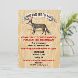 What does the fox say Birthday party invitation | Zazzle