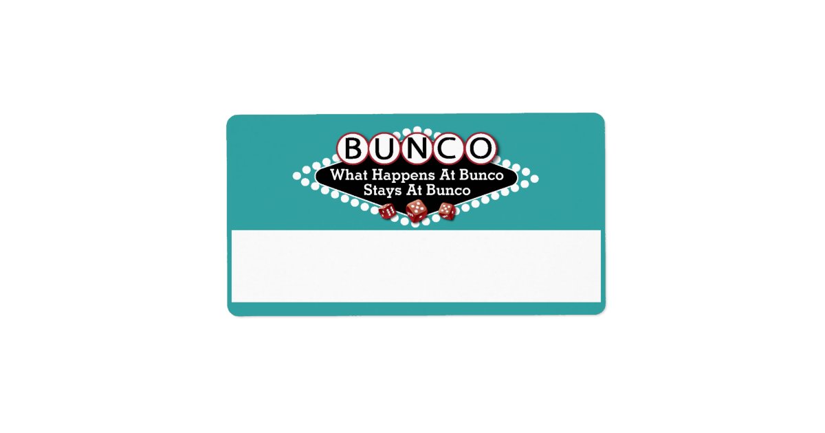 What Happens At Bunco Name Tags Blue | Zazzle