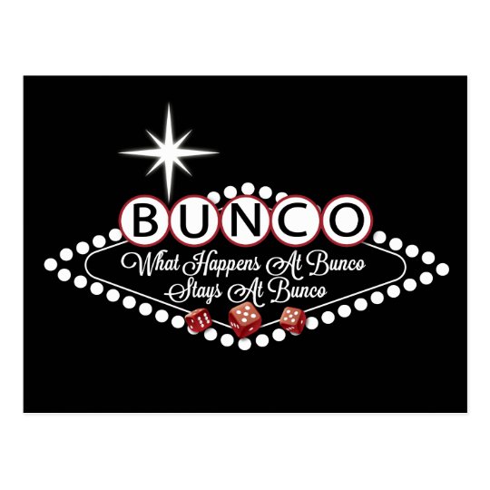 What Happens At Bunco Stays At Bunco Fun Postcard | Zazzle.com