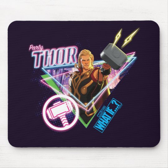 What If…? | Party Thor Neon Graphic Mouse Pad | Zazzle