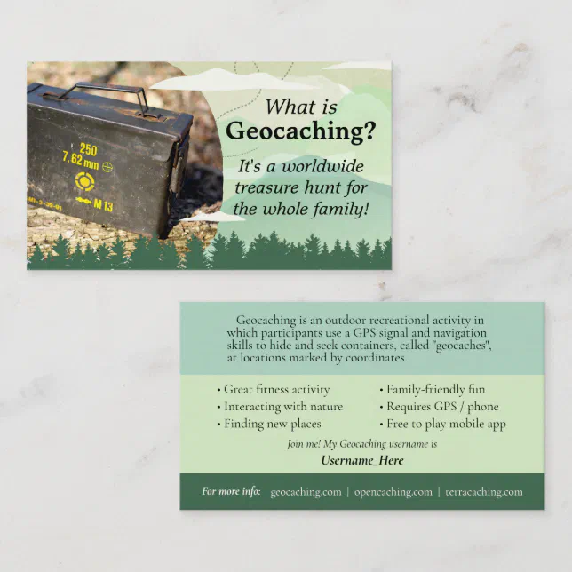 What Is Geocaching? Info Trail Card For Muggles | Zazzle