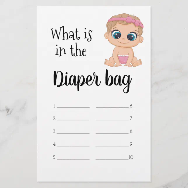 What is in the Diaper Bag Baby Girl Flyer | Zazzle