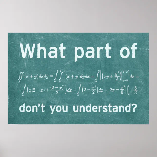 What part? - Math Poster | Zazzle