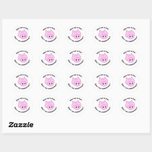 What part of Oink... Classic Round Sticker | Zazzle