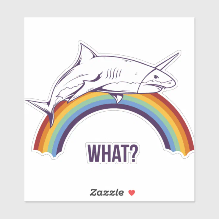 What rainbow shark sticker | Zazzle